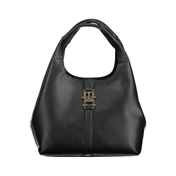 Tommy Hilfiger | Bags | Tommy Hilfiger Black Polyurethane Handbag ...